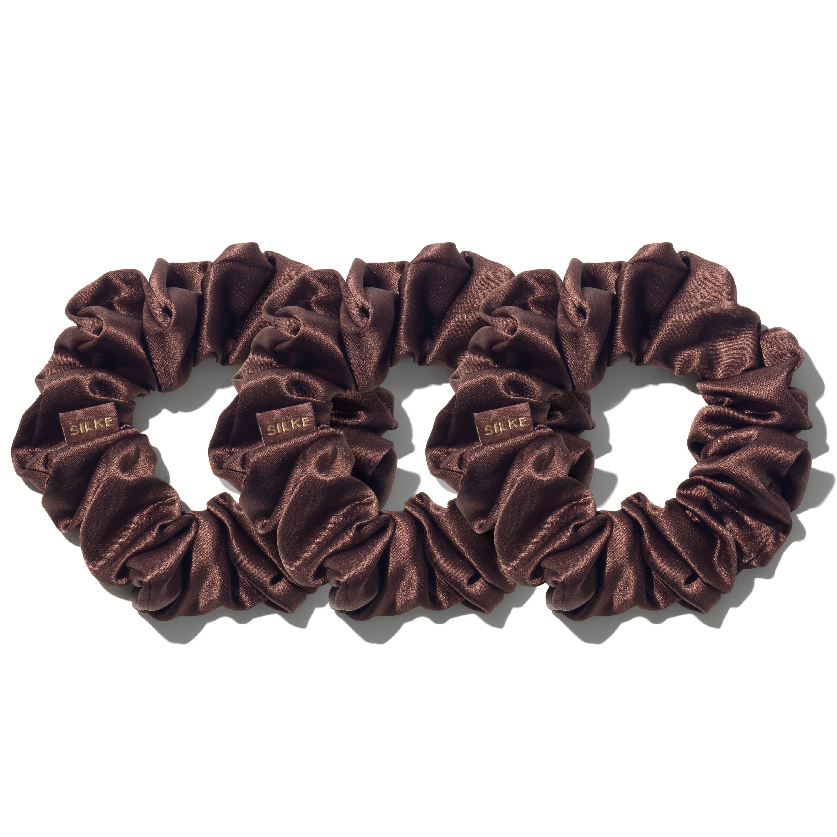 Large Brown Silk Scrunchies | For All Hair Types | SILKE London