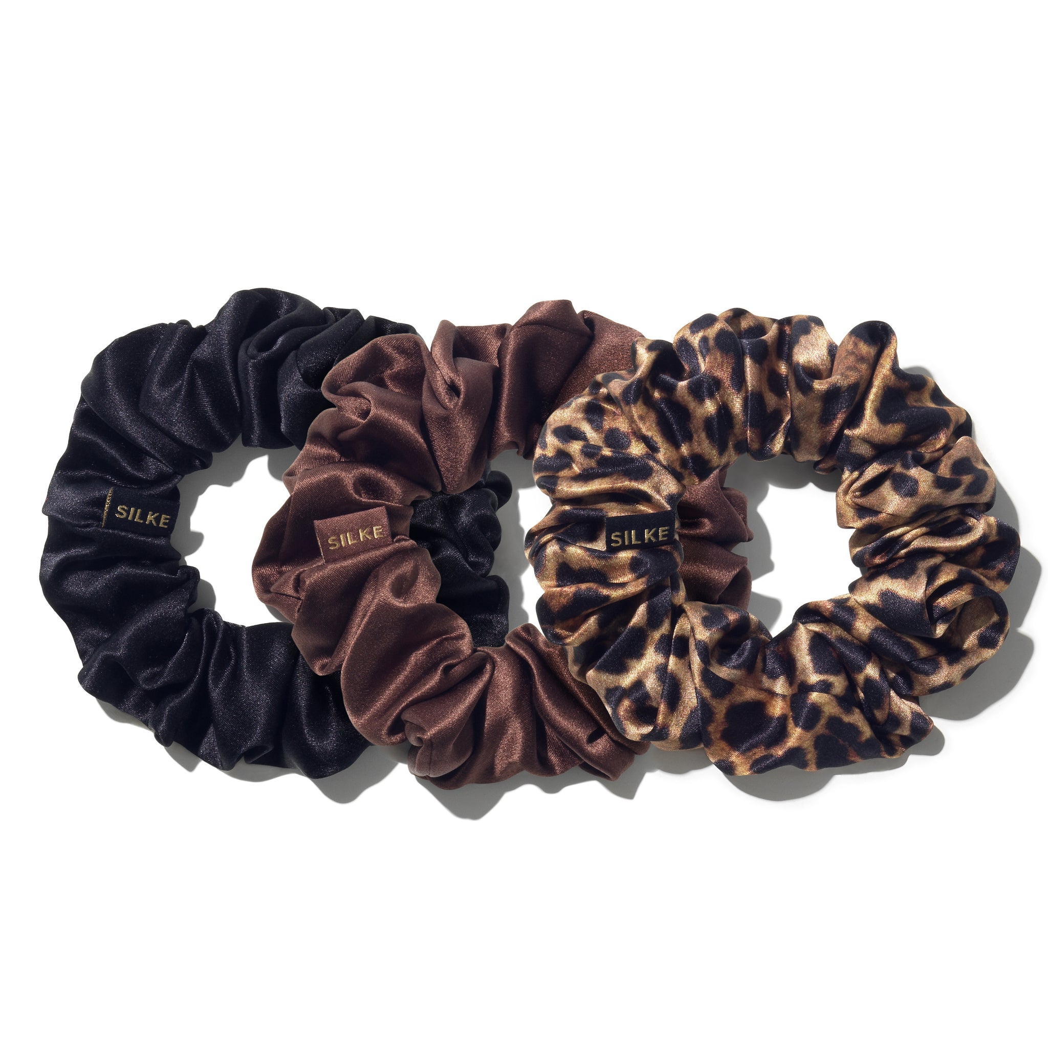 Large Leopard Tonal Silk Scrunchies | SILKE London